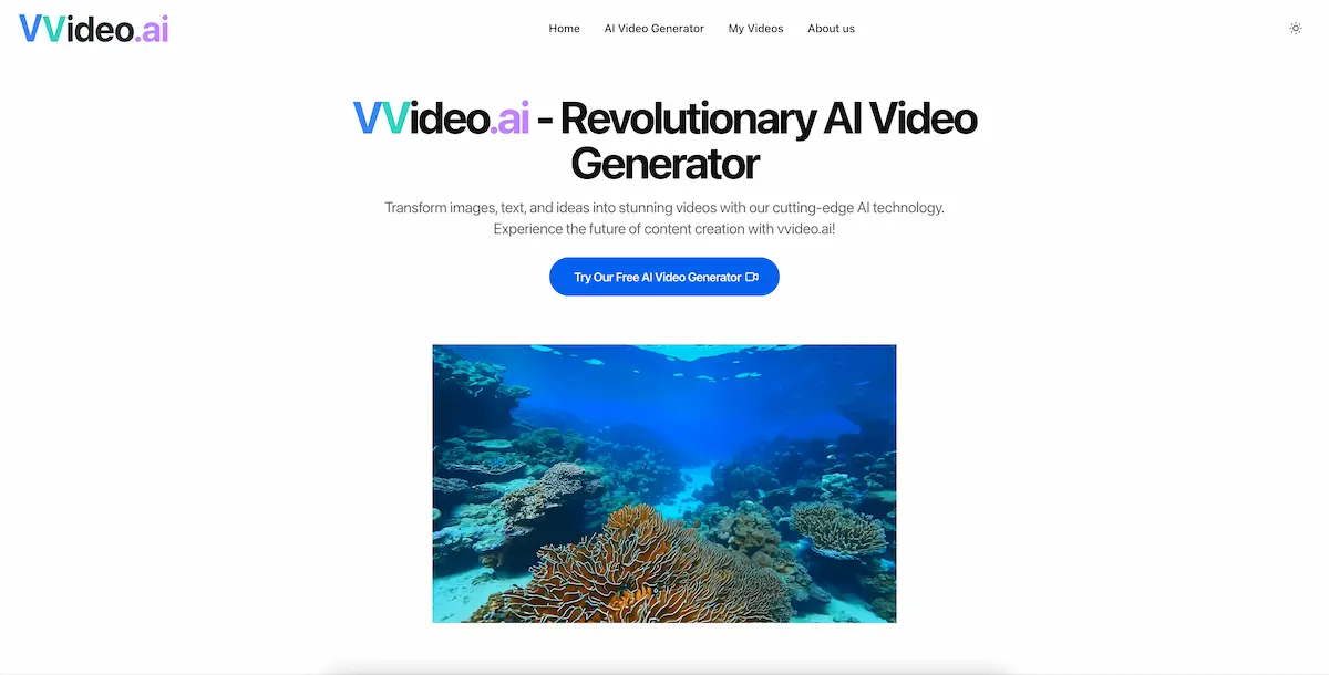 VVideo.ai - Free AI Video Generator | Create Video from Image & Text